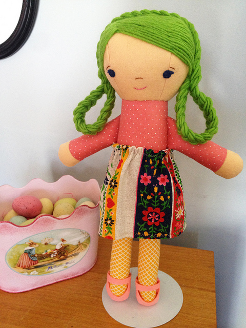 green haired spring doll - Wee Wonderfuls