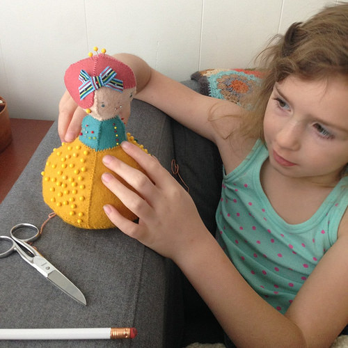 pins in doll pincushion - Wee Wonderfuls