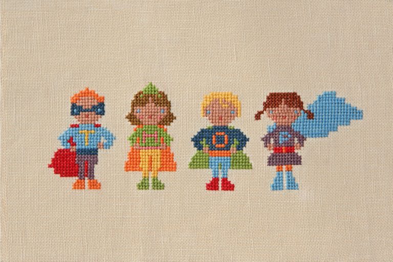 superhero cross stitch pattern - Wee Wonderfuls